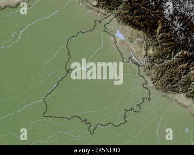 Punjab, state of India. Colored elevation map with lakes and rivers ...