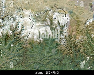 Sikkim, state of India. High resolution satellite map. Locations of ...