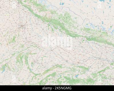 Uttar Pradesh, state of India. Open Street Map. Locations and names of ...