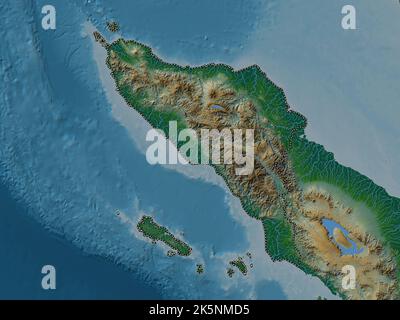 Aceh, autonomous province of Indonesia. Colored elevation map with ...