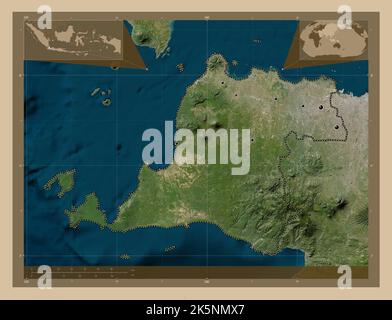 Banten, province of Indonesia. Low resolution satellite map Stock Photo ...