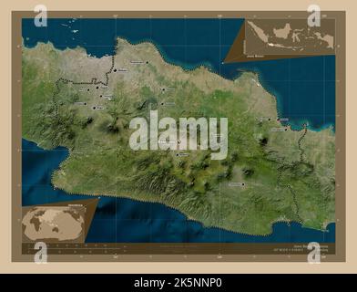 Jawa Barat, province of Indonesia. Low resolution satellite map Stock ...