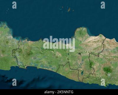 Jawa Tengah, city of Indonesia. High resolution satellite map ...