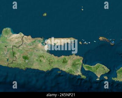 Jawa Timur, province of Indonesia. High resolution satellite map ...