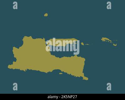 Jawa Timur, province of Indonesia. Solid color shape. Locations and ...
