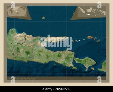 Jawa Timur, province of Indonesia. High resolution satellite map ...