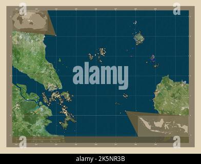 Kepulauan Riau, province of Indonesia. High resolution satellite map ...