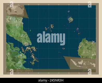 Kepulauan Riau, province of Indonesia. High resolution satellite map ...