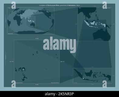 Riau, province of Indonesia. Diagram showing the location of the region ...