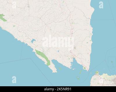 Lampung, province of Indonesia. Open Street Map. Locations of major ...