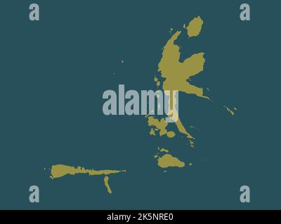Maluku Utara, province of Indonesia. Solid color shape. Corner ...