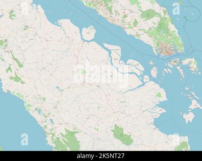Riau, province of Indonesia. Open Street Map. Locations and names of ...