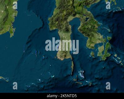 Sulawesi Selatan, province of Indonesia. Low resolution satellite map. Corner auxiliary location ...