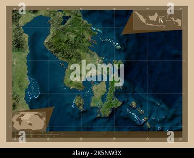 Sulawesi Tenggara, province of Indonesia. Low resolution satellite map Stock Photo - Alamy