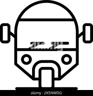Myanmar tricycle icon outline vector. Old bike. Indian trishaw color ...