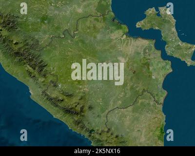 Sumatera Selatan, province of Indonesia. Low resolution satellite map ...