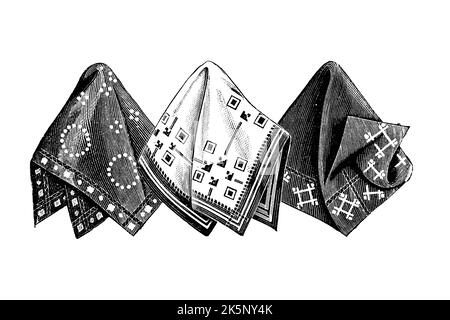 Mourning Handkerchiefs – 1910s Vintage Illustration Stock Photo - Alamy