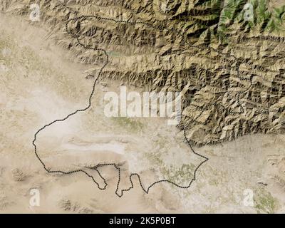 Alborz, province of Iran. Low resolution satellite map. Locations and ...