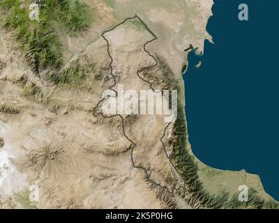 Ardebil, province of Iran. Low resolution satellite map. Locations and ...
