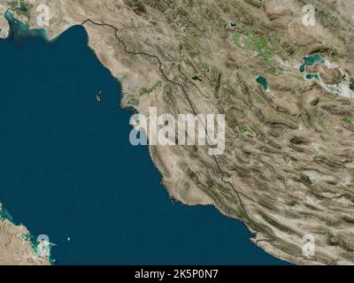 Bushehr, province of Iran. High resolution satellite map. Corner ...