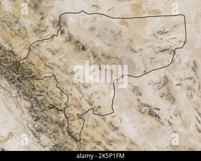 Esfahan, province of Iran. Low resolution satellite map. Locations and ...