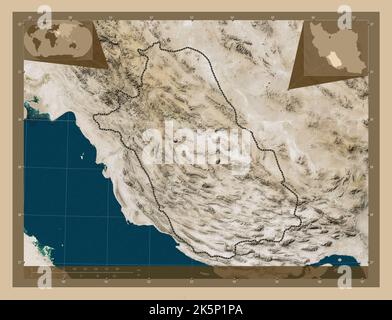 Fars, province of Iran. Low resolution satellite map Stock Photo - Alamy