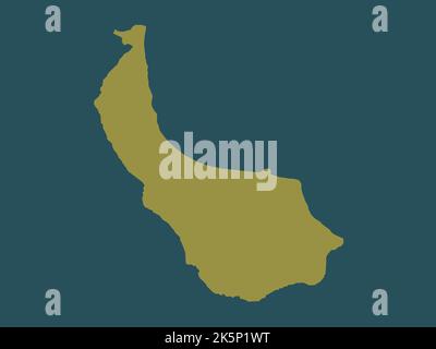 Gilan, province of Iran. Solid color shape. Locations and names of ...
