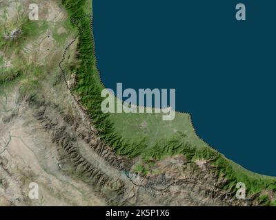 Gilan, province of Iran. High resolution satellite map. Locations and ...