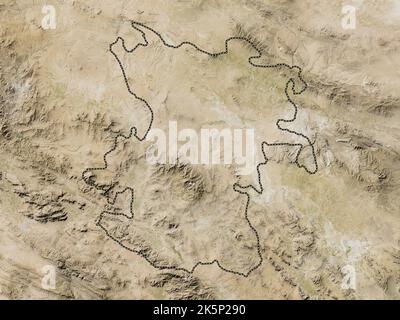 Hamadan, province of Iran. Low resolution satellite map. Corner ...