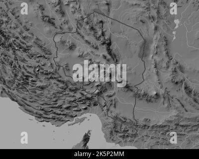 Kerman, province of Iran. Elevation map colored in wiki style with ...