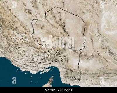 Kerman, province of Iran. Low resolution satellite map. Locations and ...