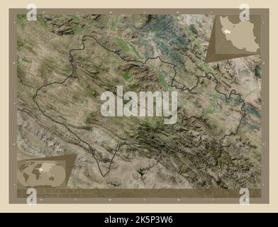 Lorestan, province of Iran. High resolution satellite map Stock Photo ...