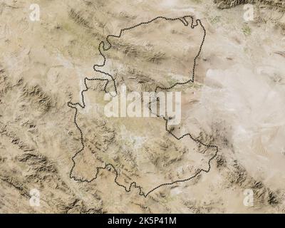 Markazi, province of Iran. Low resolution satellite map. Corner ...