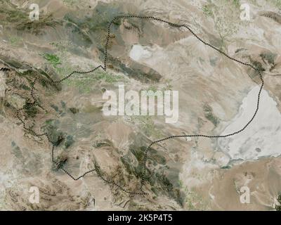 Qom, province of Iran. High resolution satellite map. Locations of ...