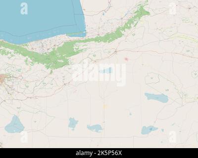 Semnan, province of Iran. Open Street Map. Locations of major cities of ...