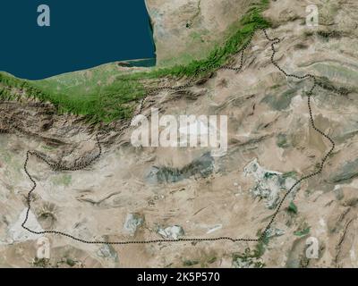 Semnan, province of Iran. High resolution satellite map. Locations and ...