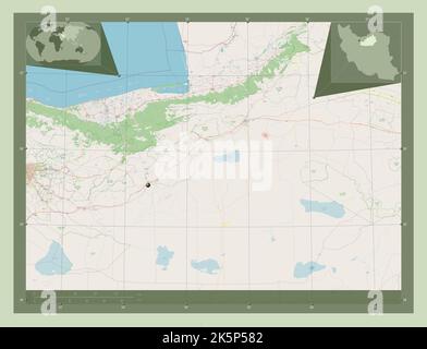 Semnan, province of Iran. Open Street Map Stock Photo - Alamy