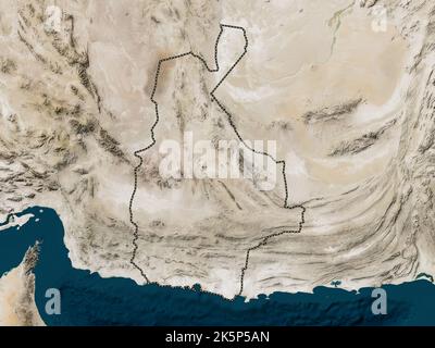 Sistan and Baluchestan, province of Iran. Low resolution satellite map ...