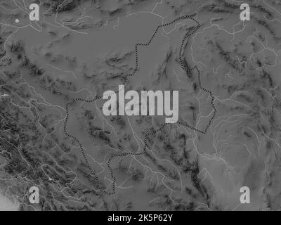 Yazd, province of Iran. Elevation map colored in wiki style with lakes ...