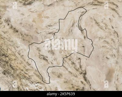Yazd, province of Iran. Low resolution satellite map. Locations and ...