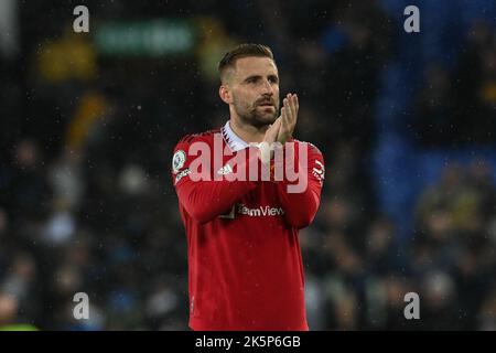 Luke Shaw of Manchester United applauds the fans after the game during ...