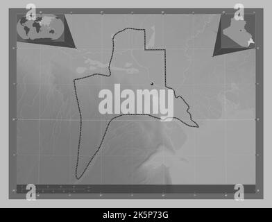 Al-Basrah, province of Iraq. Grayscale elevation map with lakes and ...