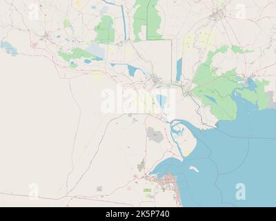 Al-Basrah, province of Iraq. Open Street Map. Locations of major cities ...