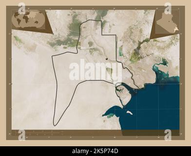 Al-Basrah, province of Iraq. Low resolution satellite map Stock Photo ...