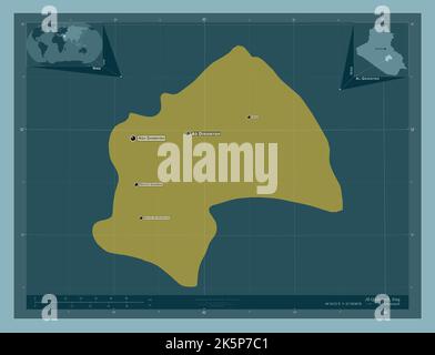 Shape of Al-Qadisiyah, province of Iraq, and its capital. Distance ...