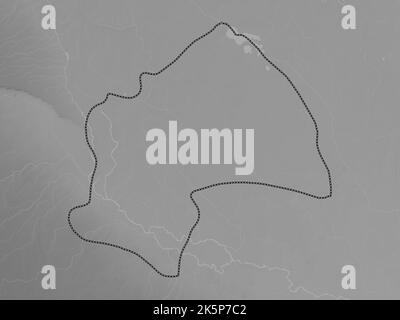 Al-Qadisiyah, province of Iraq. Grayscale elevation map with lakes and ...