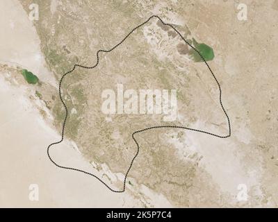 Al-Qadisiyah, province of Iraq. Low resolution satellite map. Locations ...