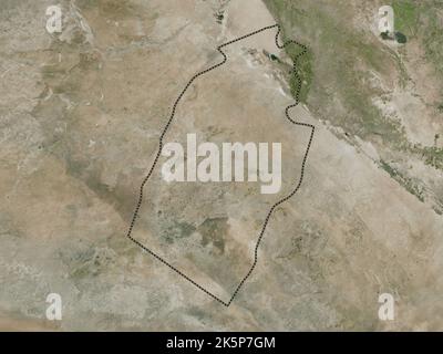 An-Najaf, province of Iraq. High resolution satellite map. Corner ...