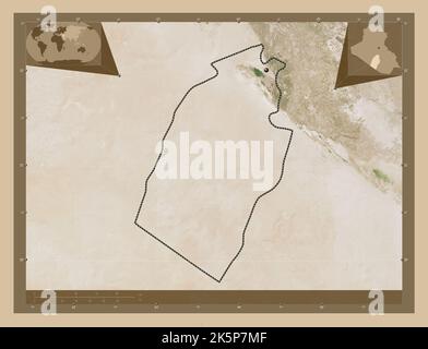 An-Najaf, province of Iraq. Low resolution satellite map Stock Photo ...