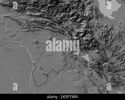 Arbil, province of Iraq. Bilevel elevation map with lakes and rivers ...